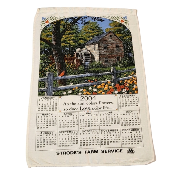 Kitchen | Farmhouse Style Calendar Tea Towel 204 Used Condition | Poshmark